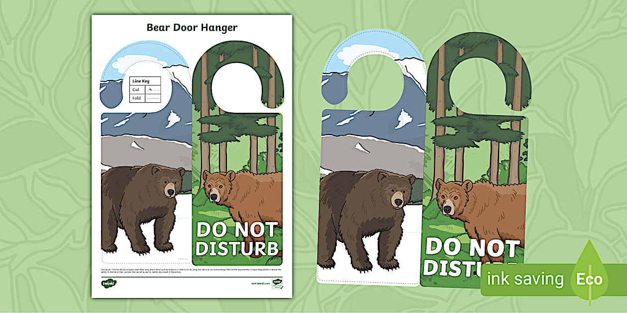 Bear Door Hanger (teacher made) - Twinkl