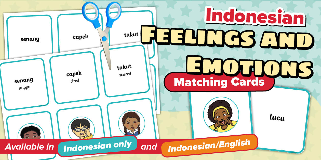 Indonesian Feelings and Emotions Matching Cards