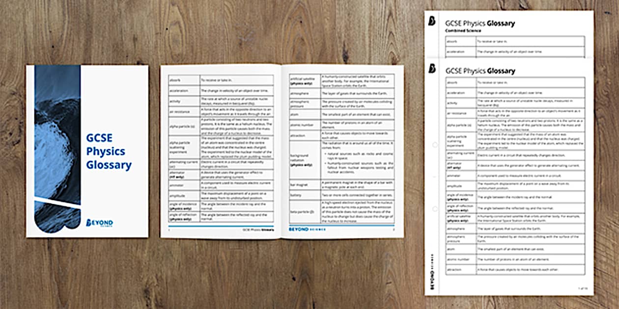 GCSE Physics Glossary | KS4 Science | Beyond (teacher made)