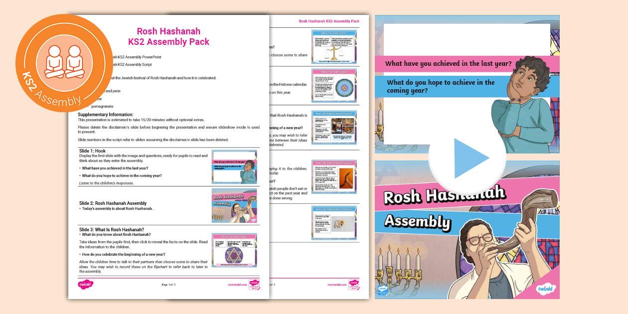 KS2 Rosh Hashanah Assembly Pack (professor feito) - Twinkl