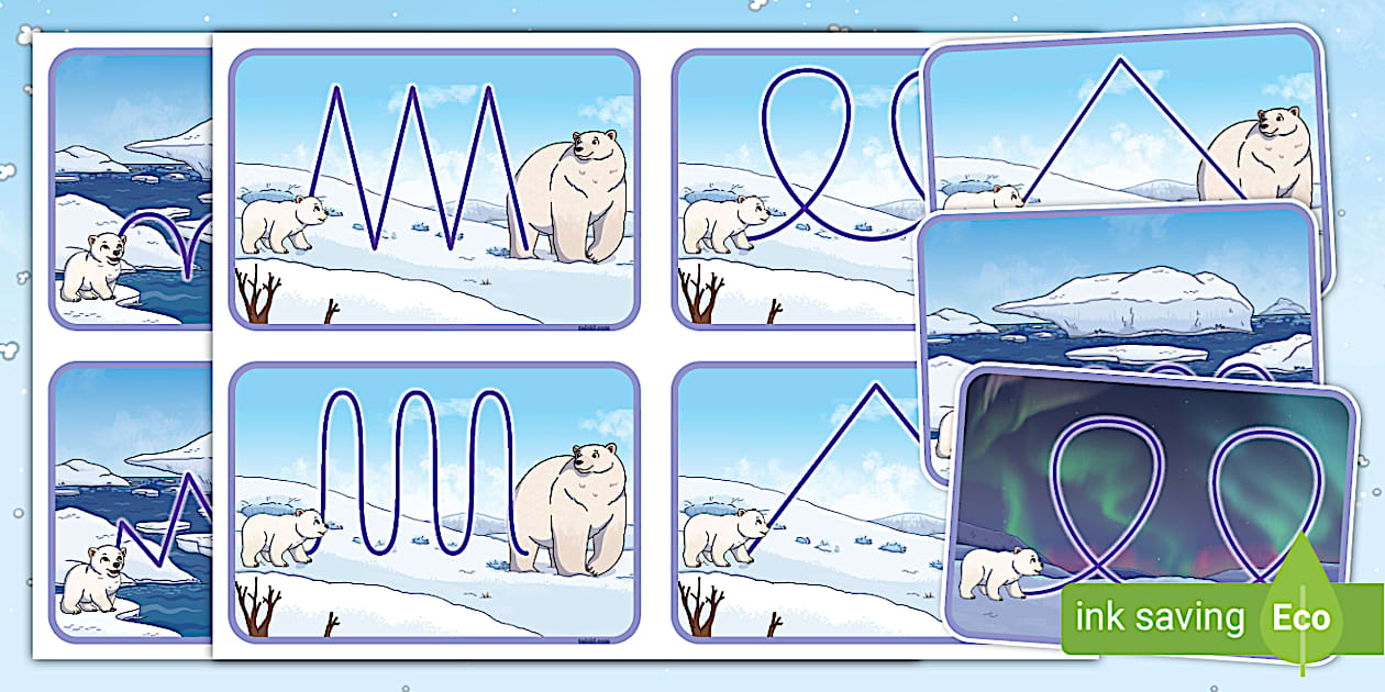 The Curious Polar Bear Mark-Making Pattern Cards | Twinkl