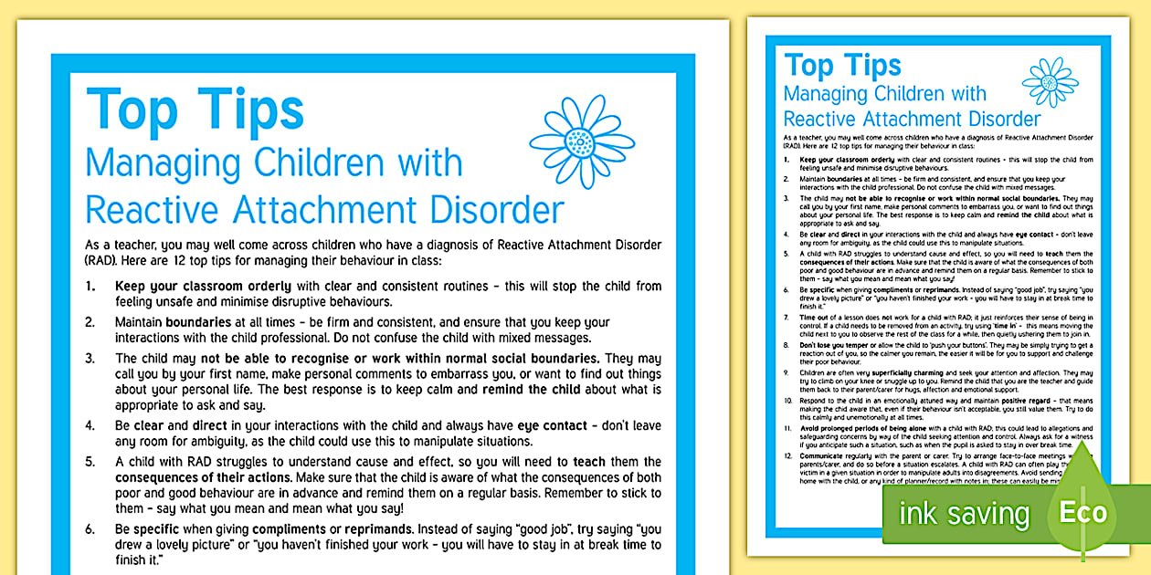 12 Tips For Attachment Disorder Strategies In The Classroom