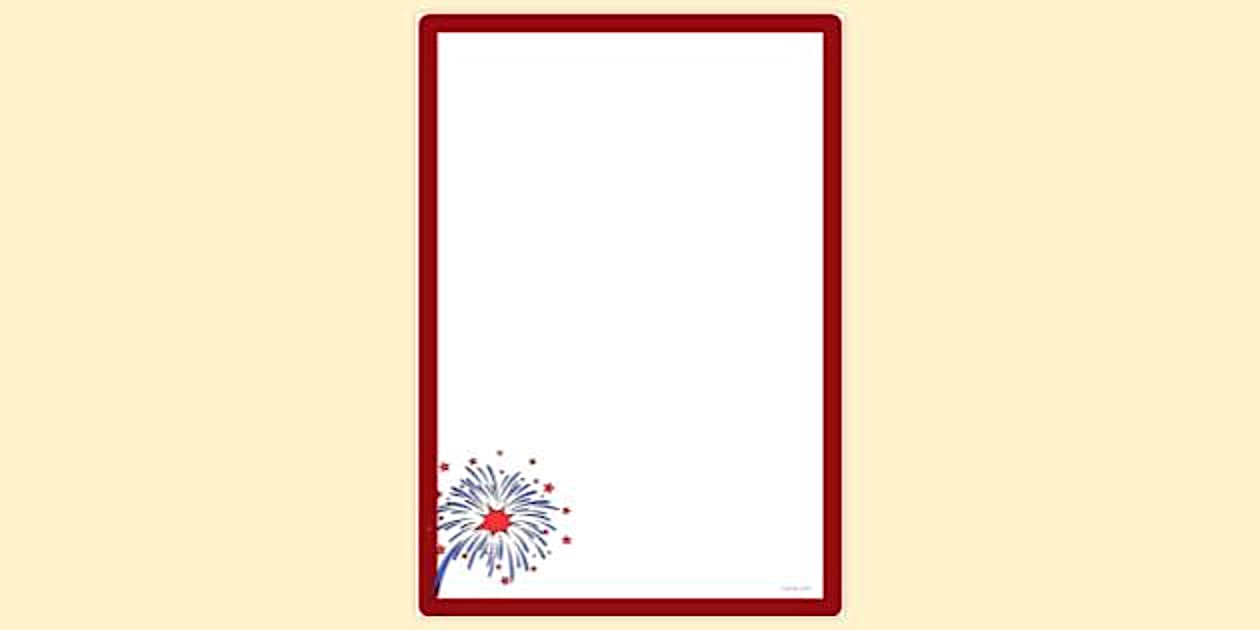 Firework Page Border (teacher made) - Twinkl