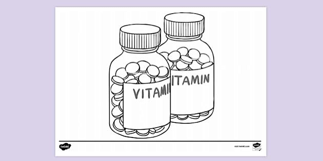 Vitamin Colouring Sheet (teacher made) - Twinkl
