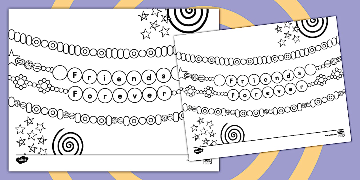 ‘Best Friends Forever’ Colouring Page - Twinkl