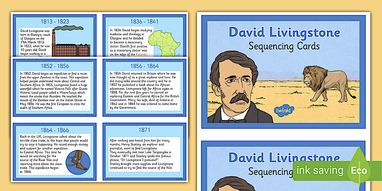 Scottish Significant Individuals David Livingstone Sequencing Cards