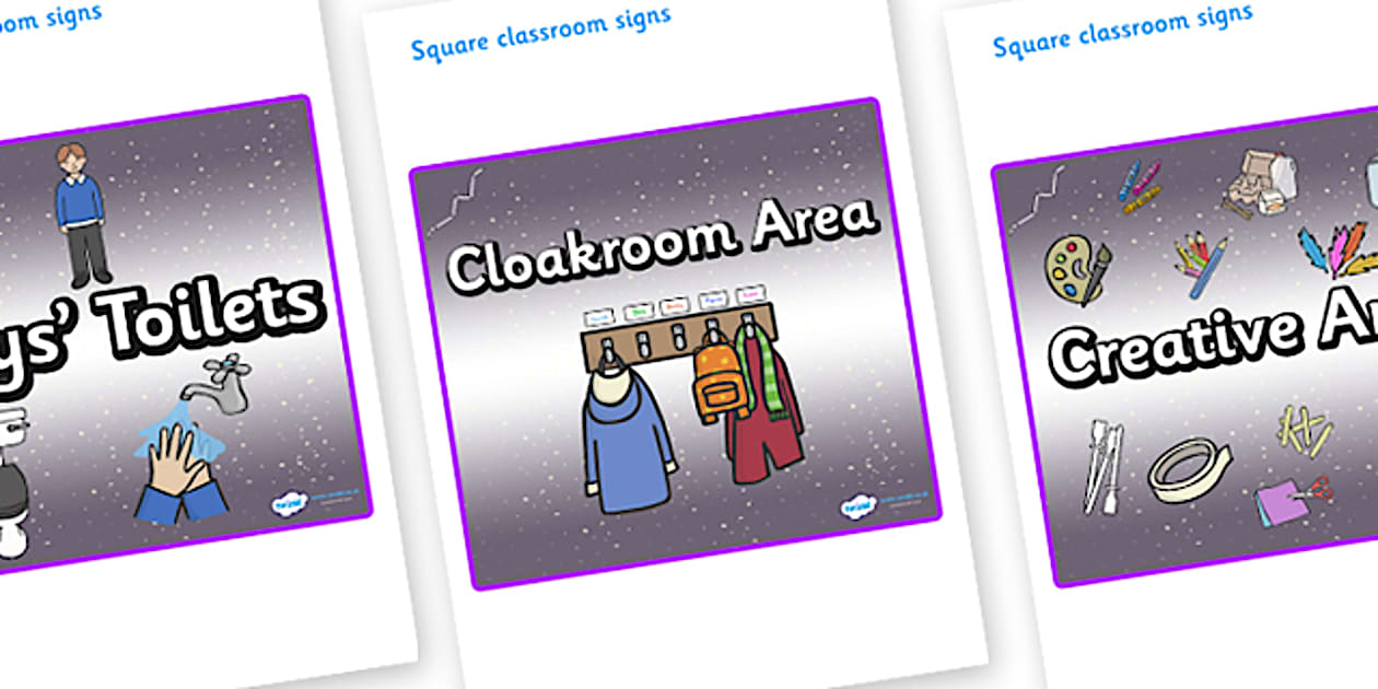 Lynx - Star Constellation Themed Editable Square Classroom Area Signs ...