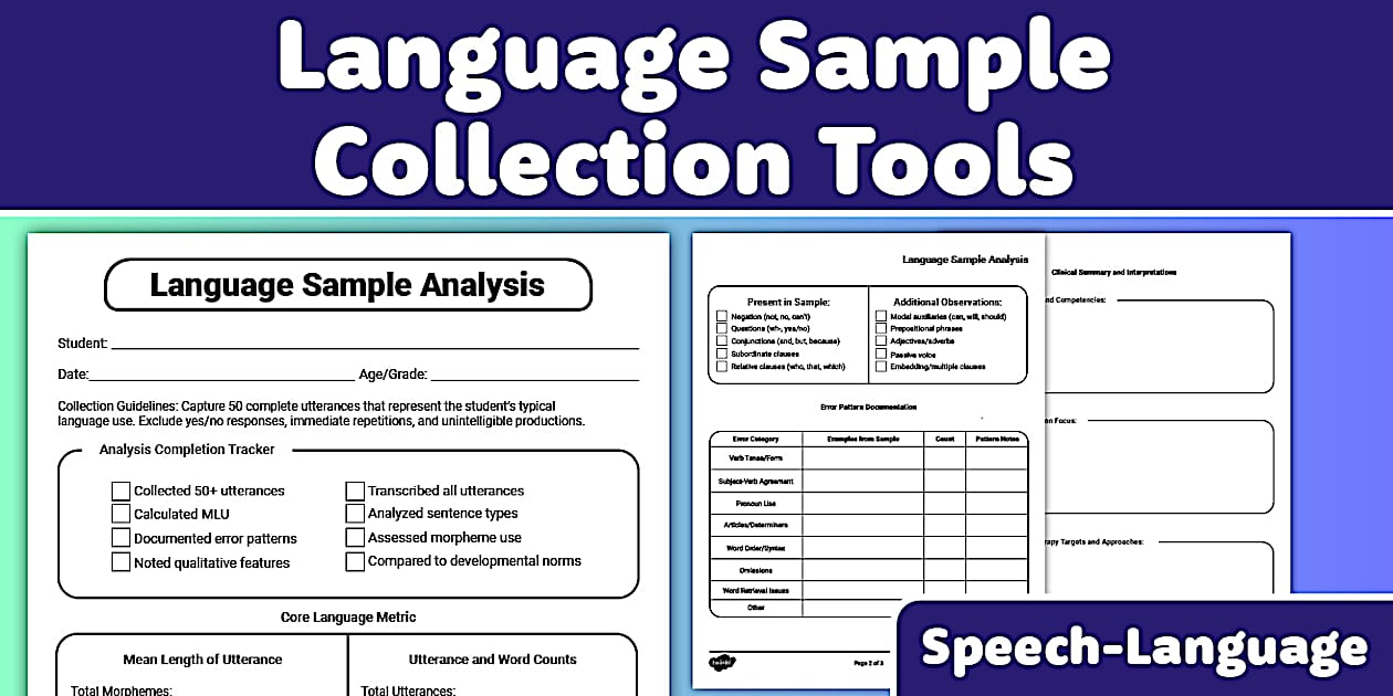 Language Sample Collection Tools for SLP