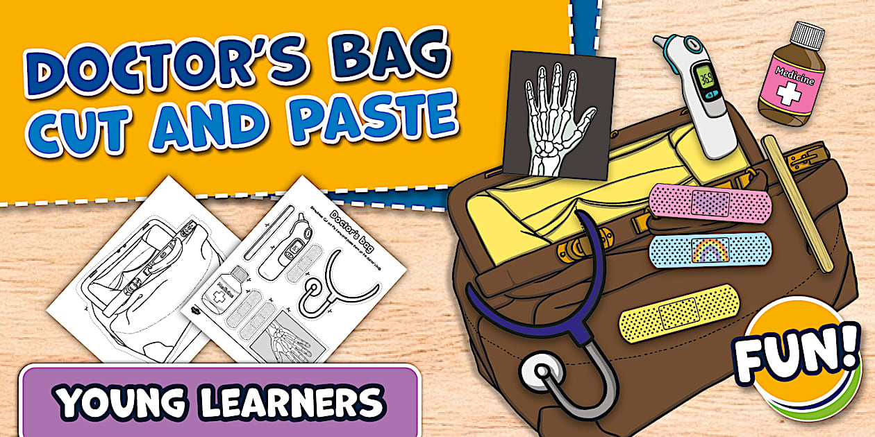 Doctor's Bag Cut and Paste Activity (teacher made) - Twinkl