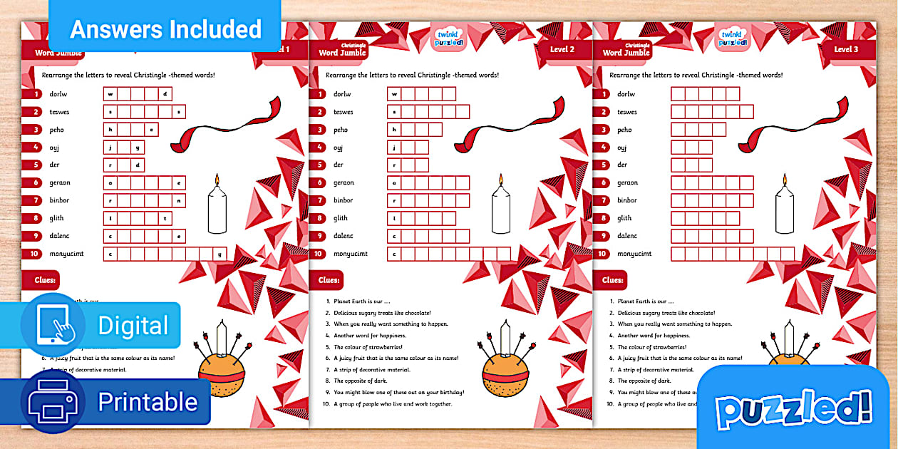 Christingle word puzzle - Twinkl Puzzled - AL - Kids