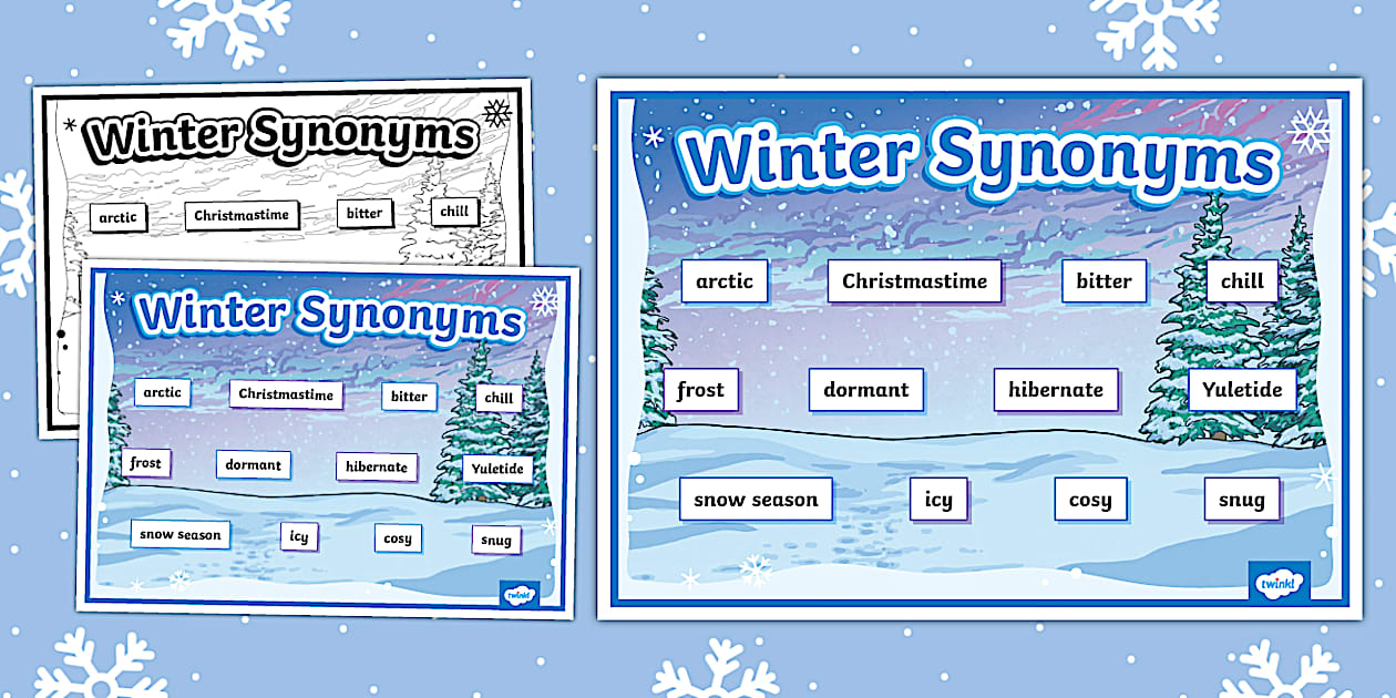 Winter Synonyms Word Mat (teacher made) - Twinkl