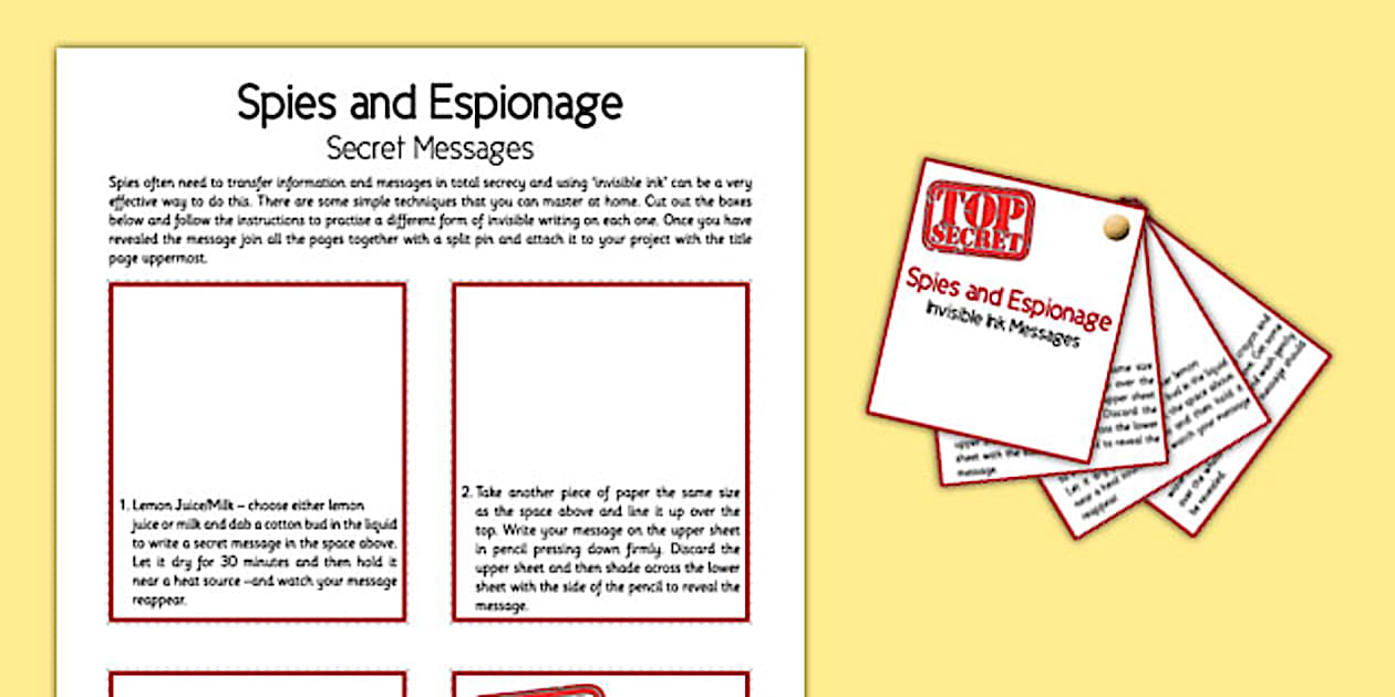 Spies and Espionage Secret Messages (teacher made) - Twinkl