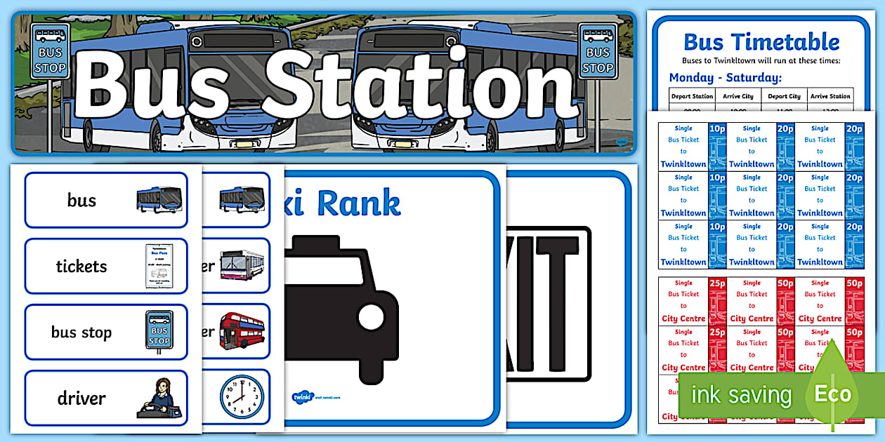 Cursive Bus Station Role Play Pack (teacher made) - Twinkl
