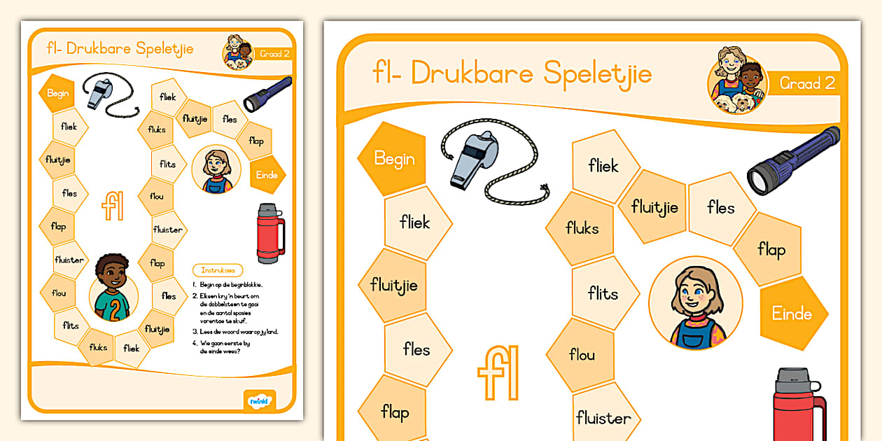 FREE! - Graad 2 Klanke Drukbare Speletjie fl- (teacher made)