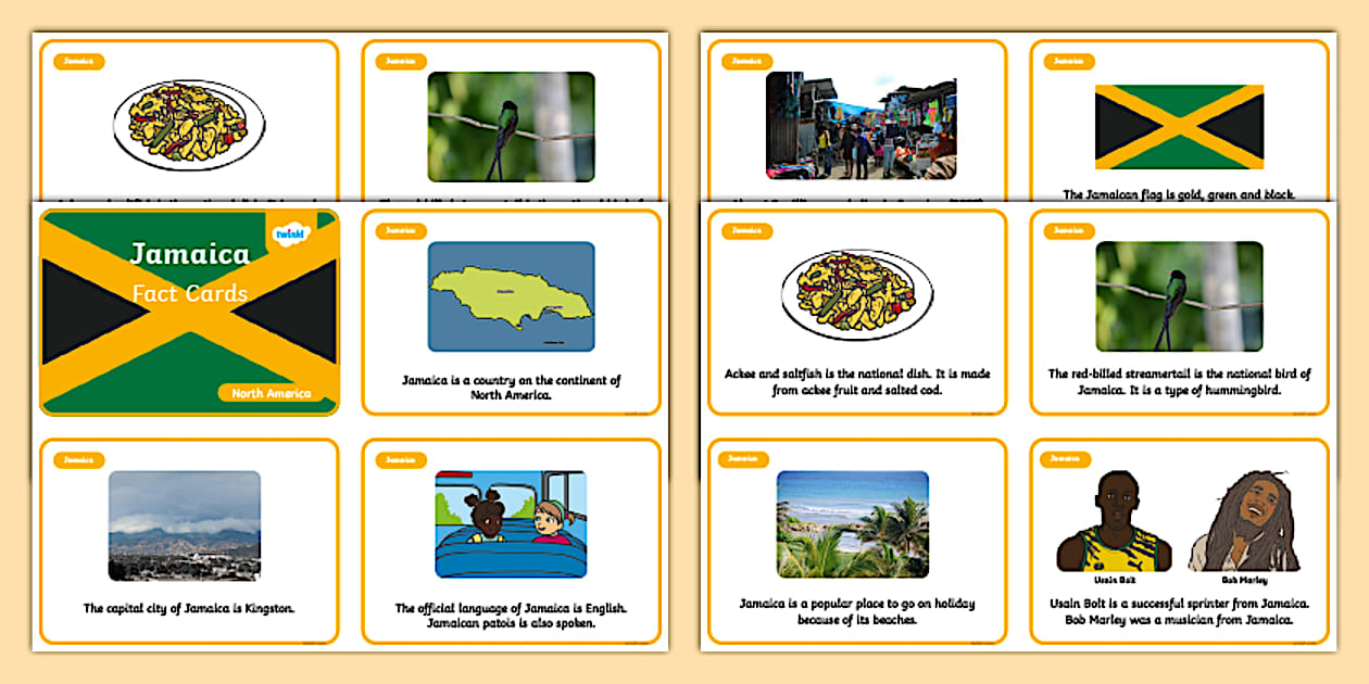 KS1 Jamaica Fact Cards