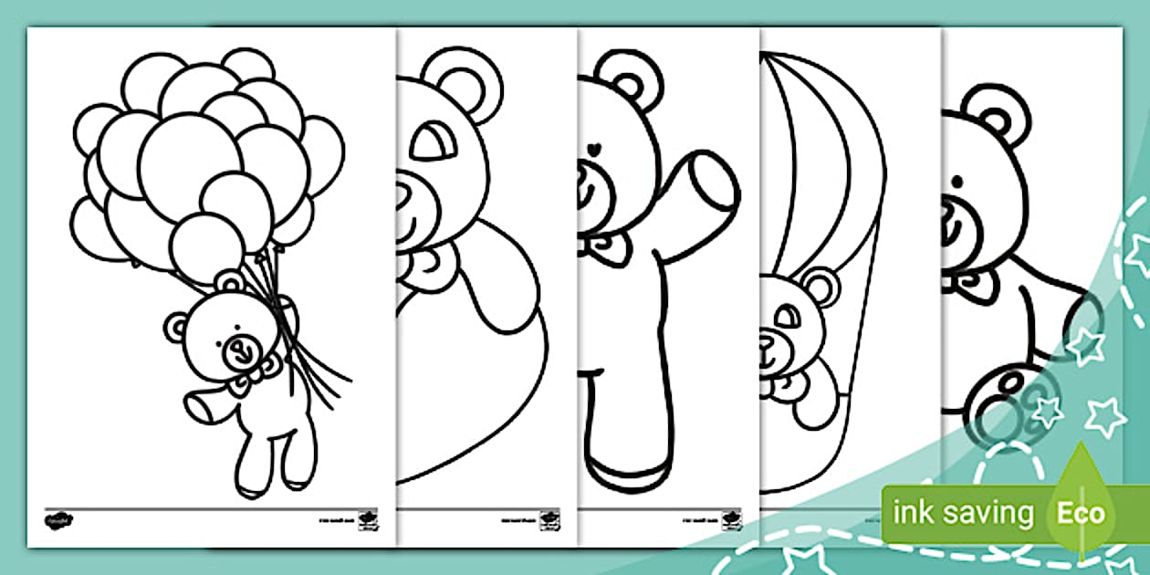 Teddy Colouring Pages | My First Colouring Pack - Twinkl