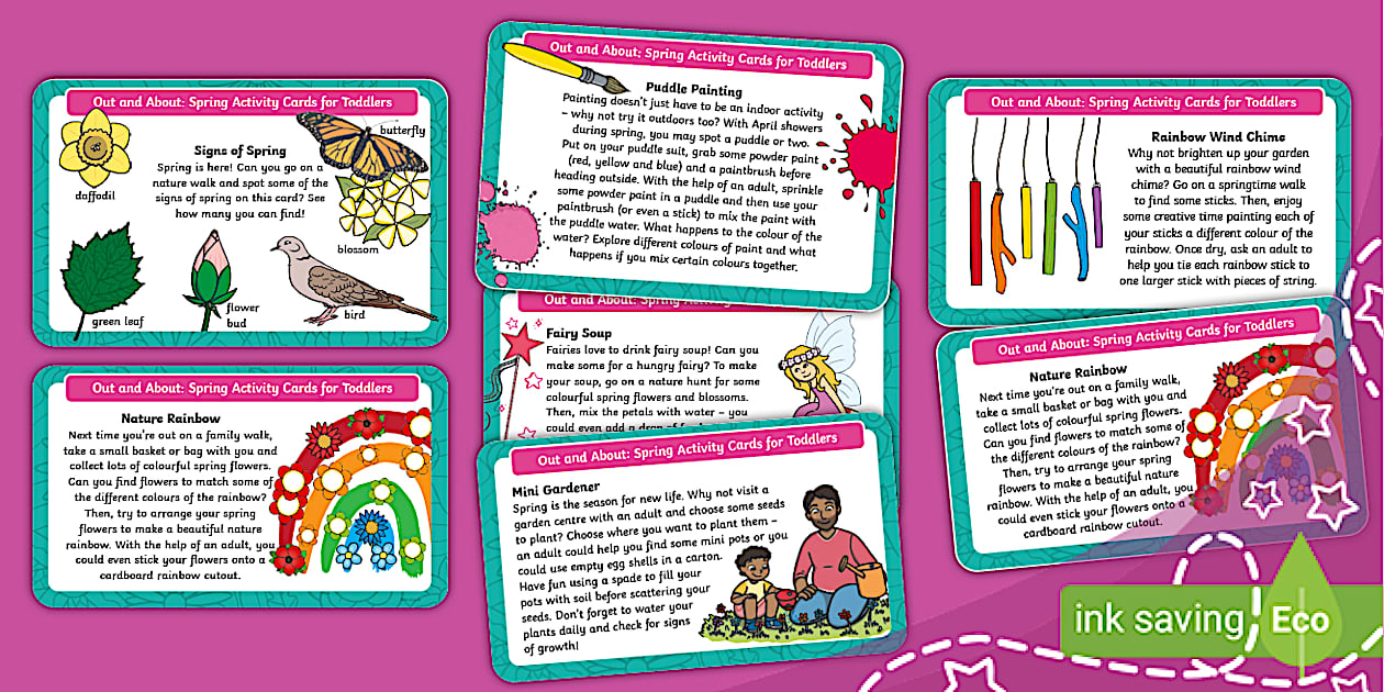 Out and About: Spring Activity Cards for Toddlers - Twinkl
