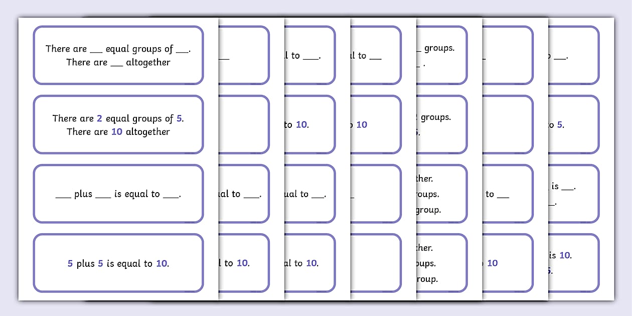 👉 Year 2 Multiplication and Division Stem Sentences 👉 Year 2 Multiplication and Division Stem Sentences