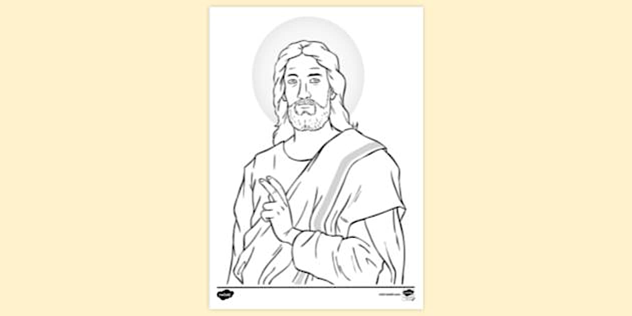 Picture of Jesus Colouring Page - KS1 Resources - Twinkl
