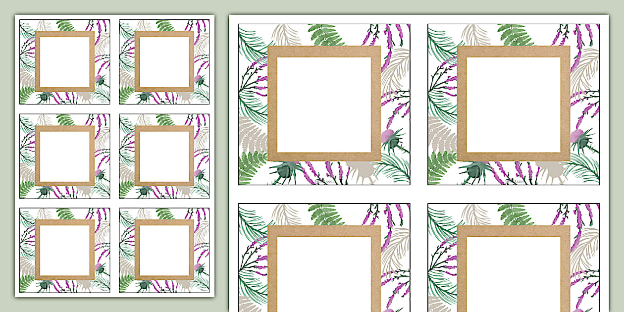 Scottish Botanical-Themed Editable Name Peg Labels - Twinkl