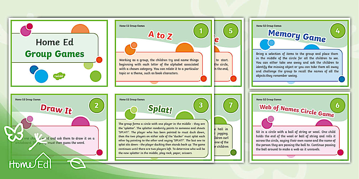 Home Ed Group Games (Teacher-Made) - Twinkl