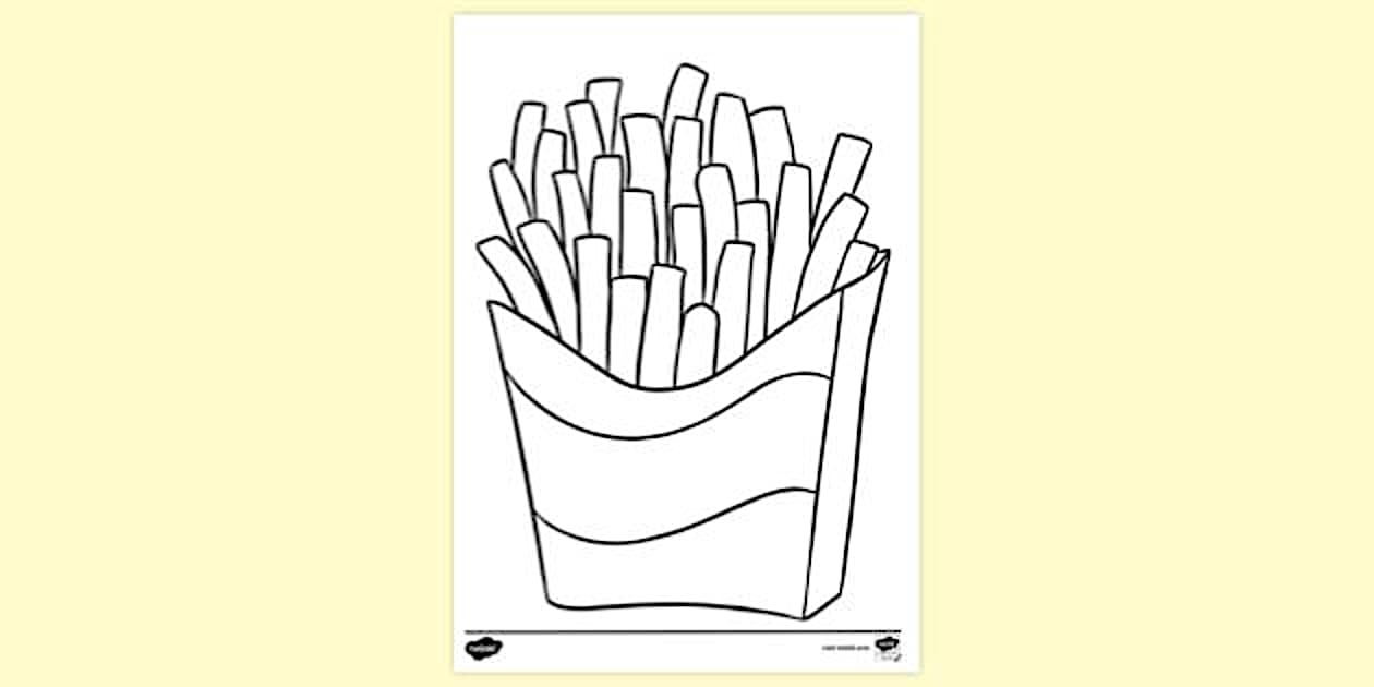 French Fries Colouring Sheet | Colouring Sheets - Twinkl