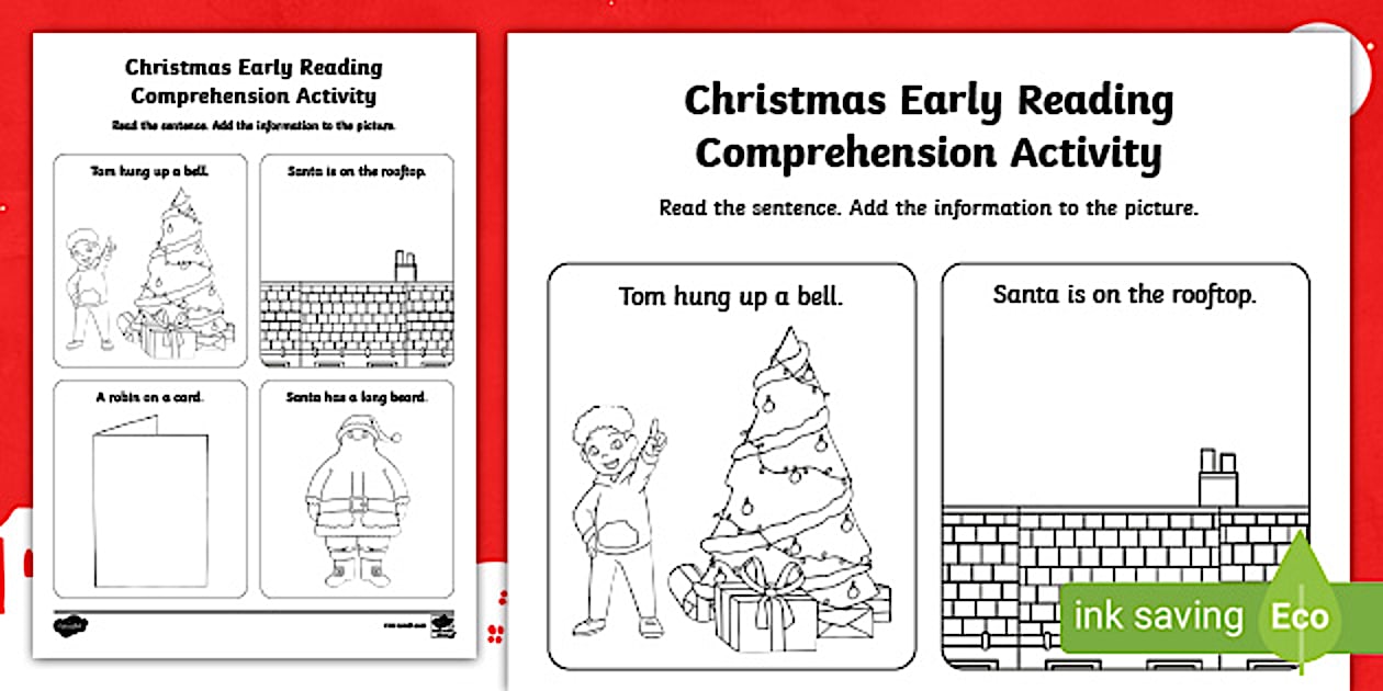 Christmas-Themed Phase 3 EYFS Reading Comprehension Activity