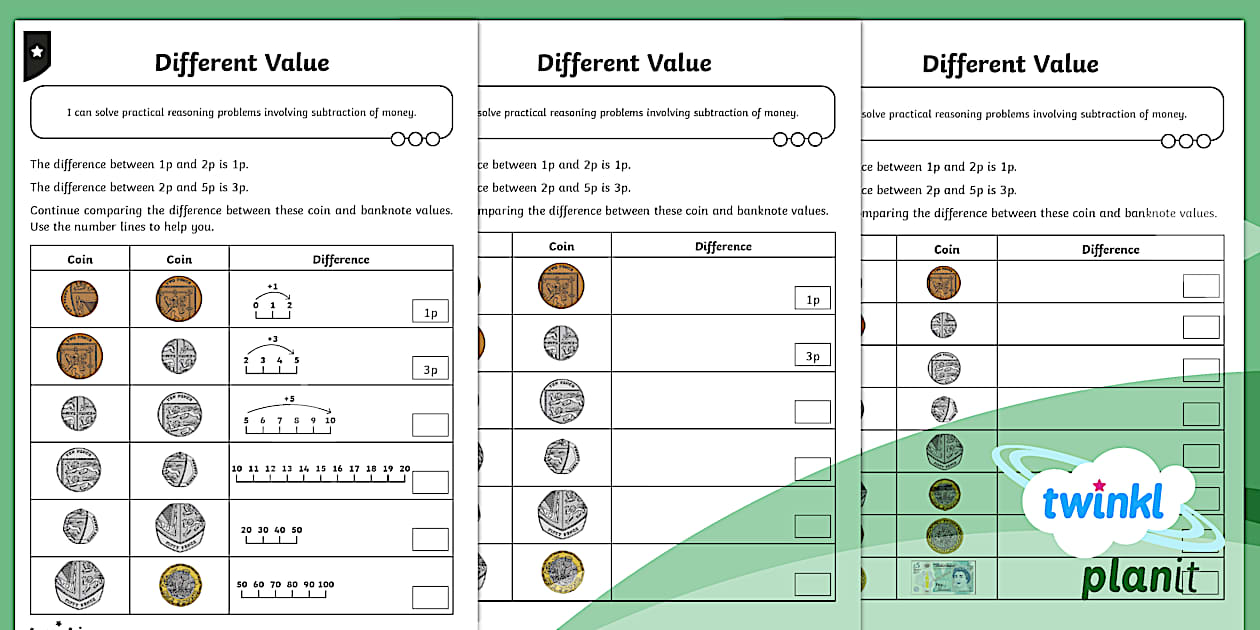 Giving Change Worksheets | Year 2 Maths | Home Learning