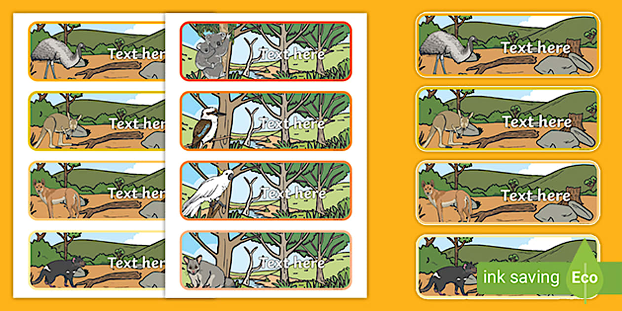 Editable Australian Native Fauna Tote Tray Labels - Twinkl