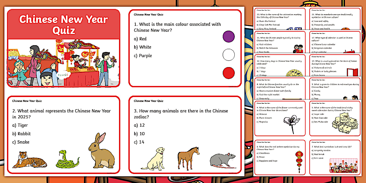 Chinese New Year Quiz - 2025 Year of the Snake - Twinkl