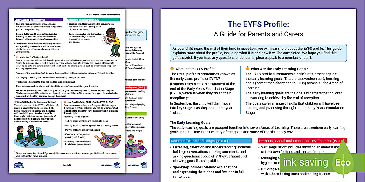 The EYFS Profile: A Guide for Parents and Carers - Twinkl
