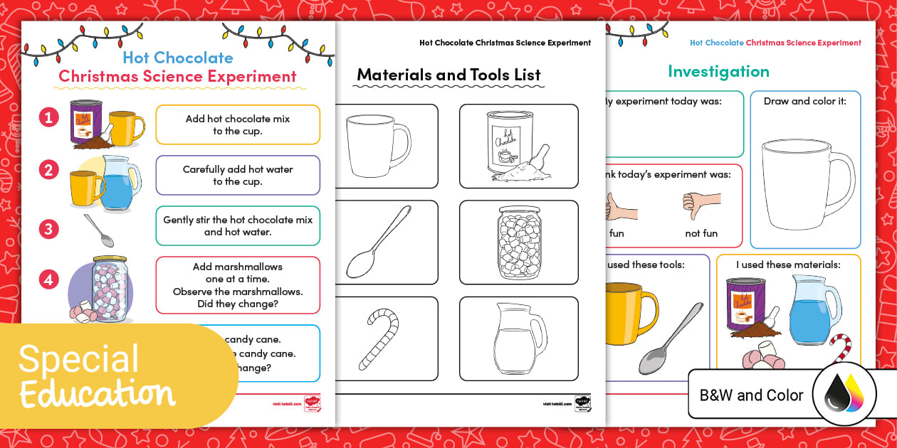 Hot Chocolate Simple Christmas Science Experiment - Twinkl