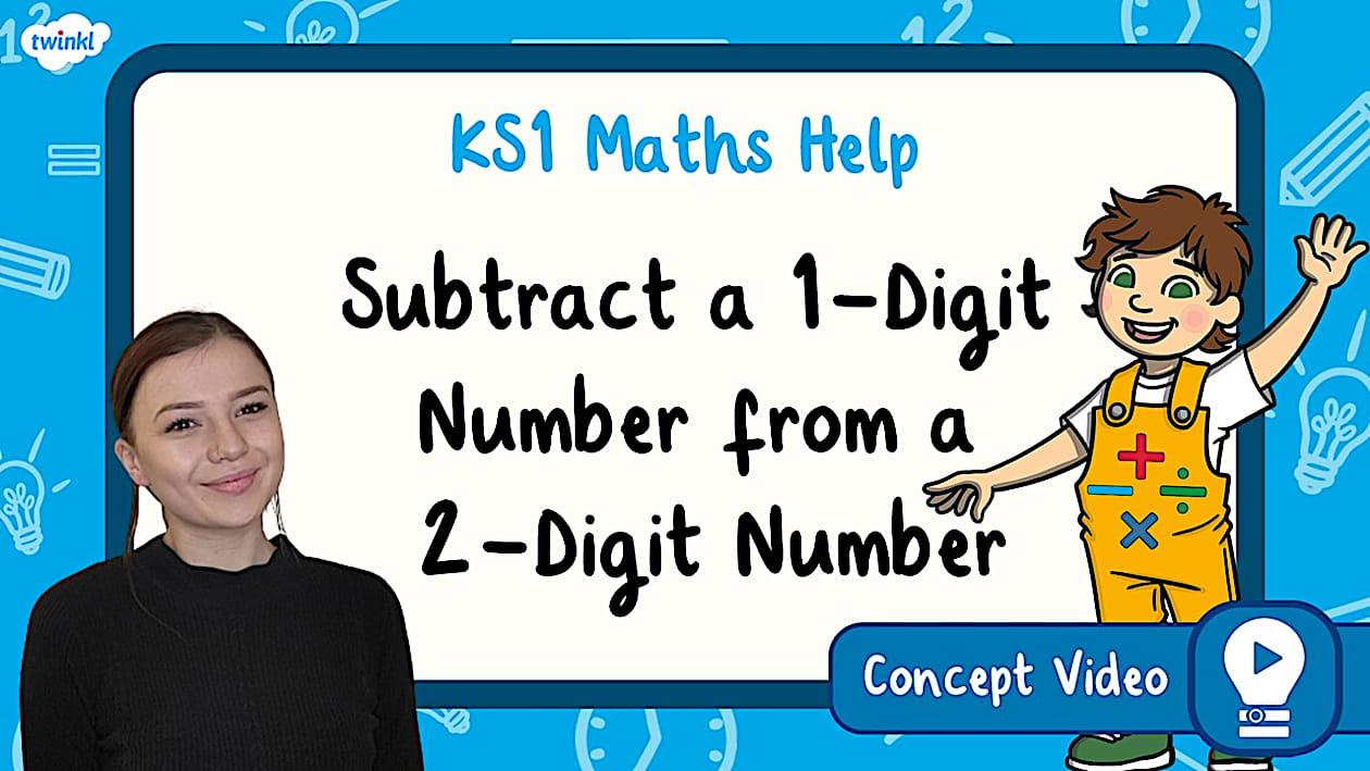 👉 Subtract A 1 Digit Number From A 2 Digit Number Across A 10 Ks1 Maths