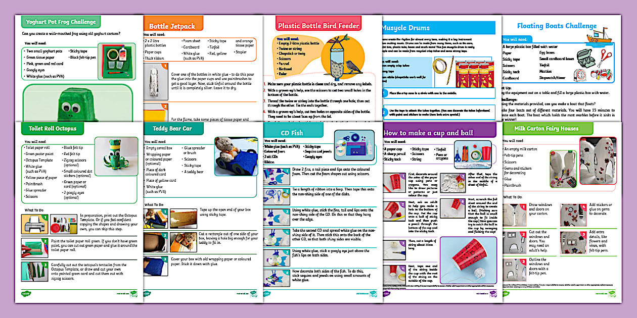 EYFS Recycling and Upcycling Activity Pack (teacher made)