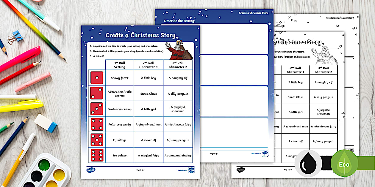 Christmas Roll a Story Activity (teacher made) - Twinkl