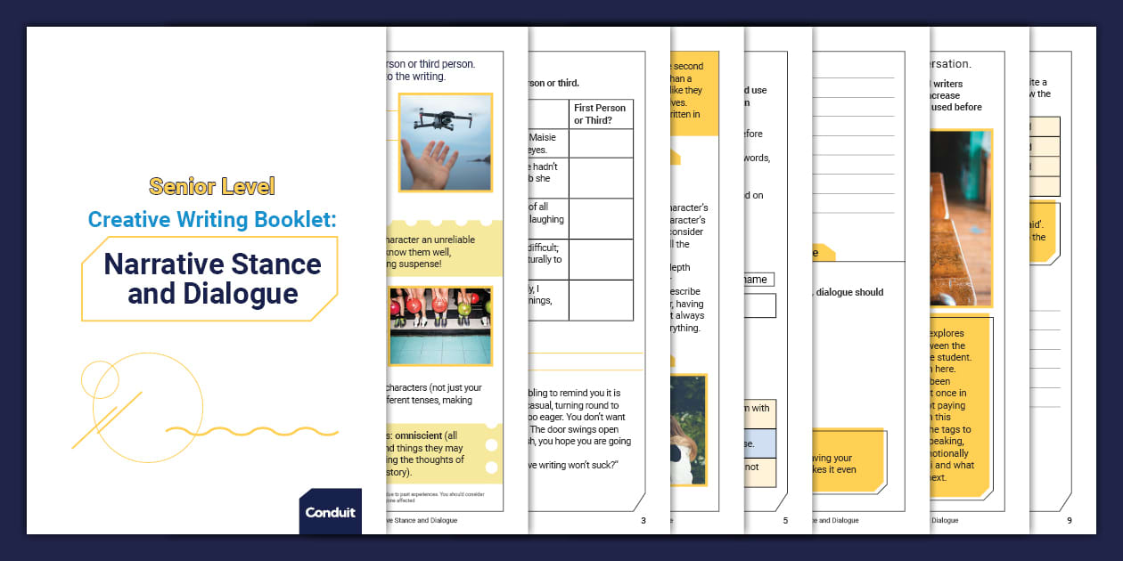 Senior Creative Writing Booklet: Narrative Stance & Dialogue