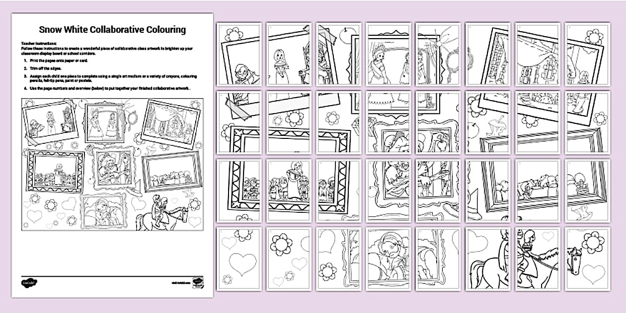 Snow White Collaborative Colouring - Twinkl - KS1 - Twinkl