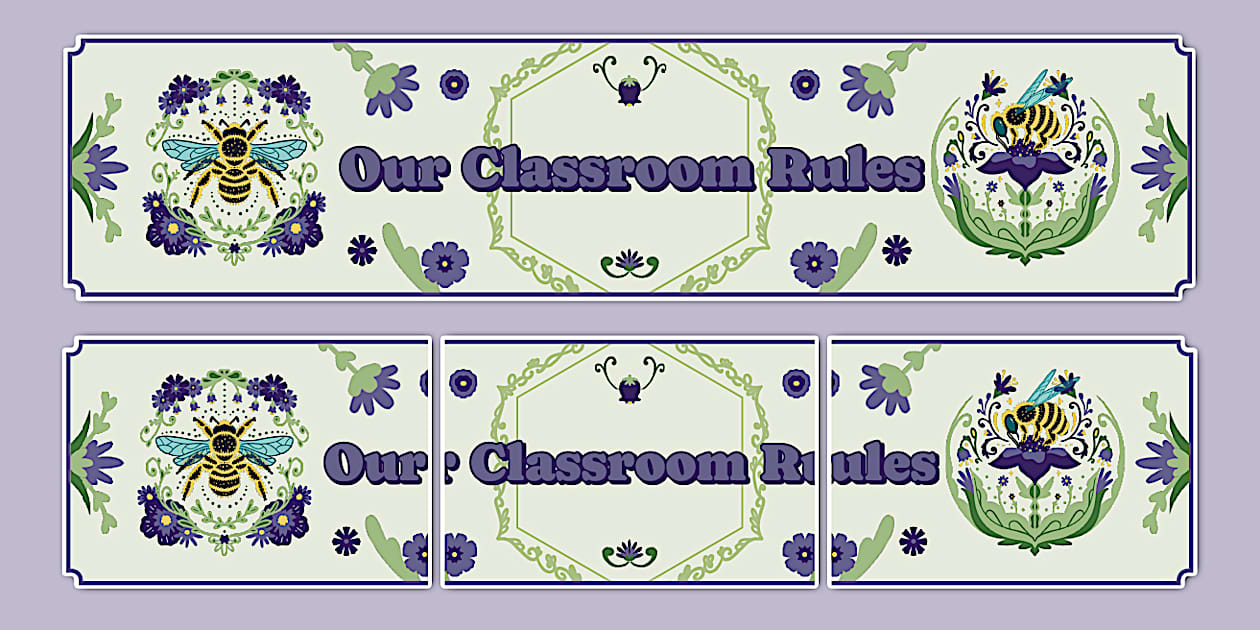 Bee-Themed Our Classroom Rules Display Banner (teacher made)
