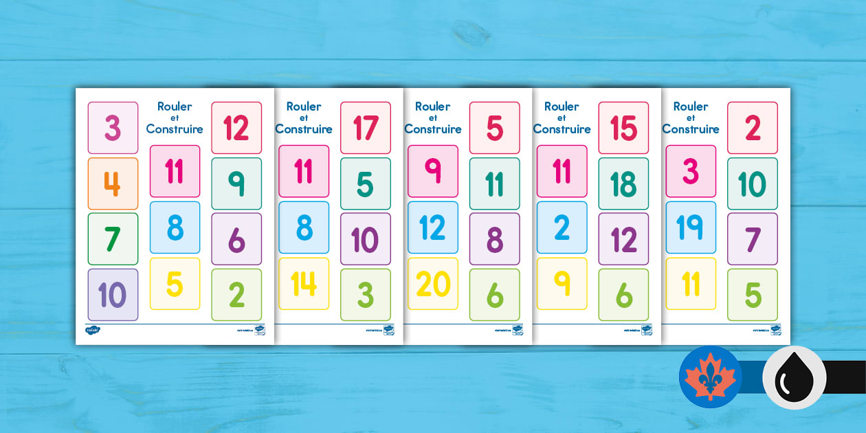 Roll and Build Math Activity French (teacher made) - Twinkl