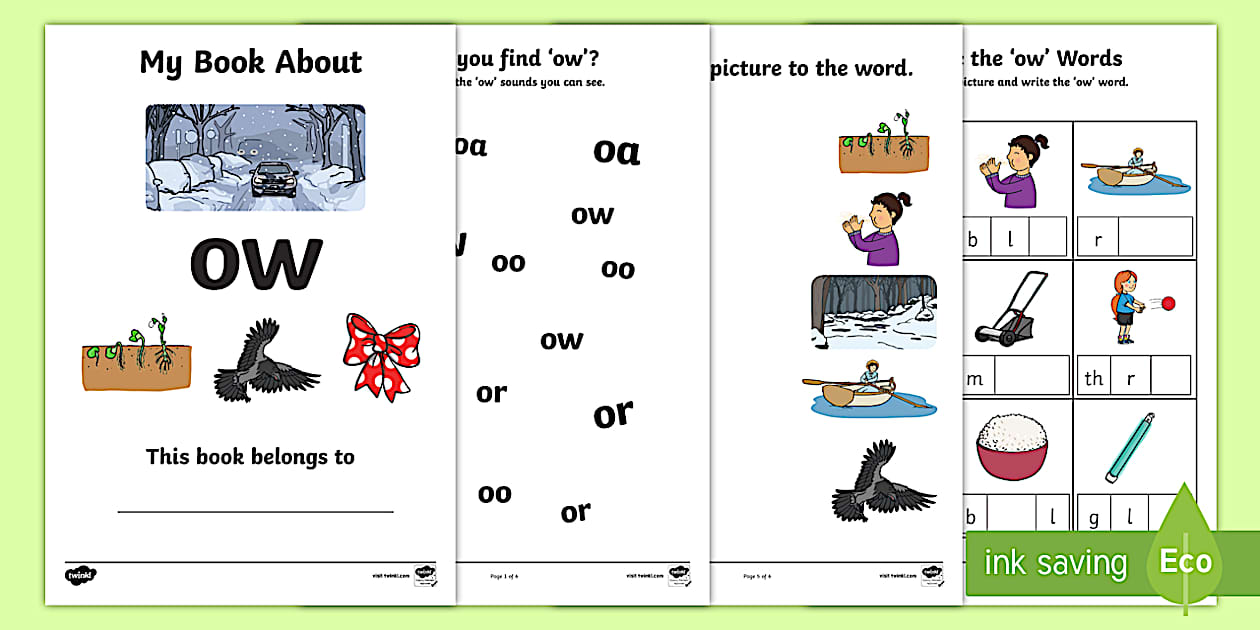 Black and White My Phase 5 Digraph Workbook (ow) - Twinkl
