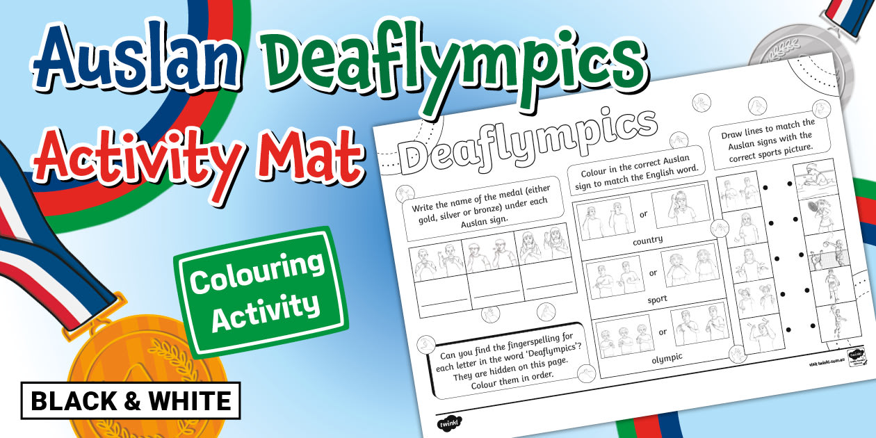 Auslan Deaflympics Activity Mat - Deaflympics Resources