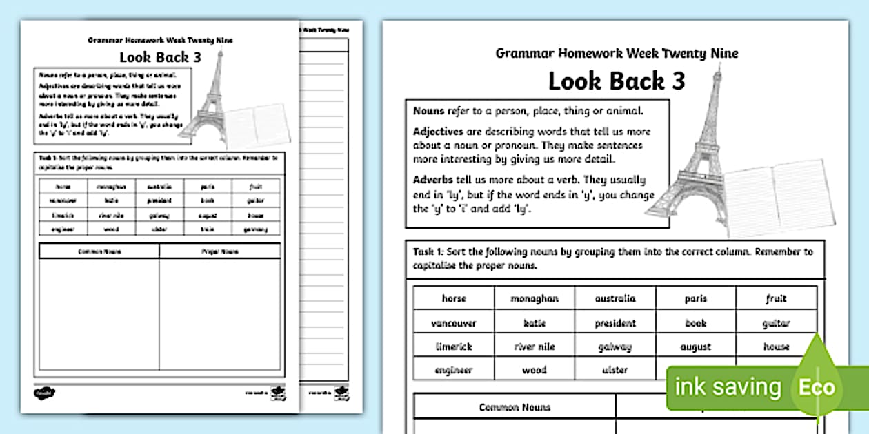 Grammar Homework Week Twenty-Nine
