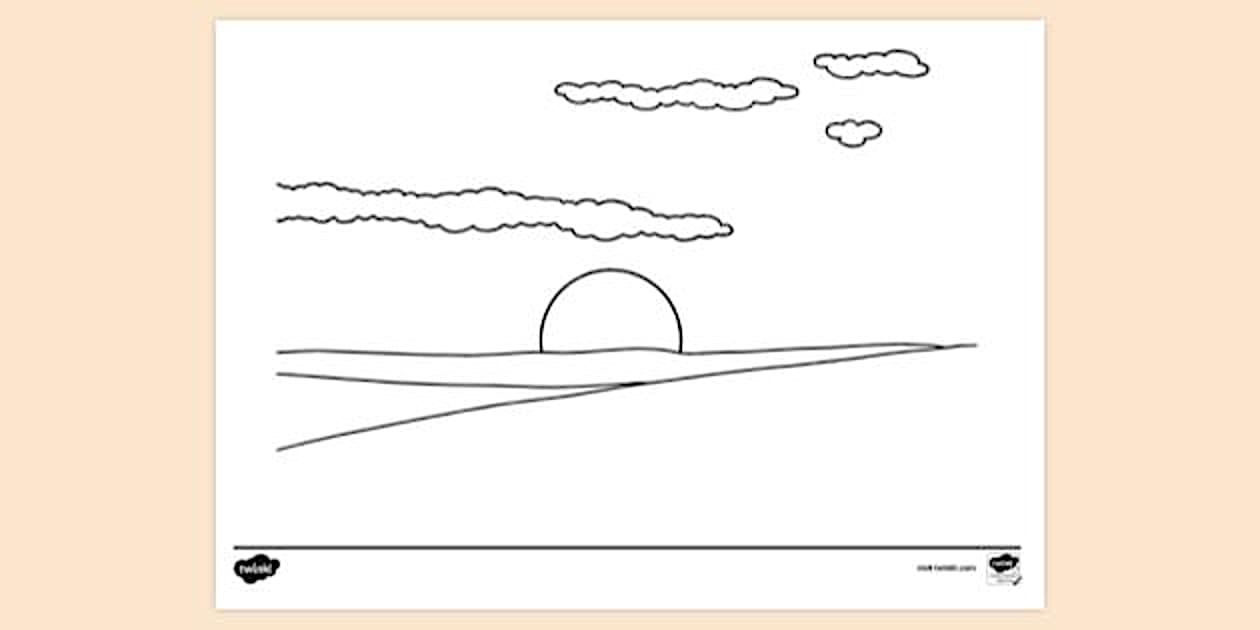 Sunset Colouring Sheet | Colouring Sheets (teacher made)
