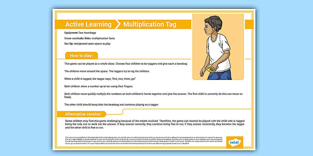 Maths Tag Game - Active Learning - KS2 Multiplication Tag