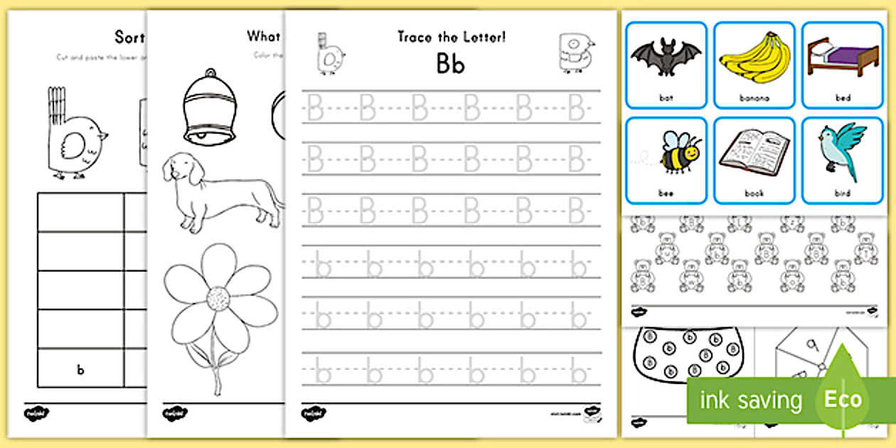 Letter B Worksheet and Activity Pack for PreK-K - Twinkl