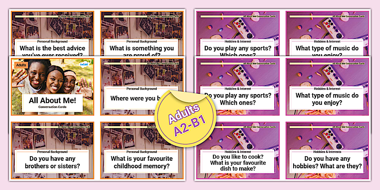 ESL All About Me! Conversation Cards [Adults, A2-B1]
