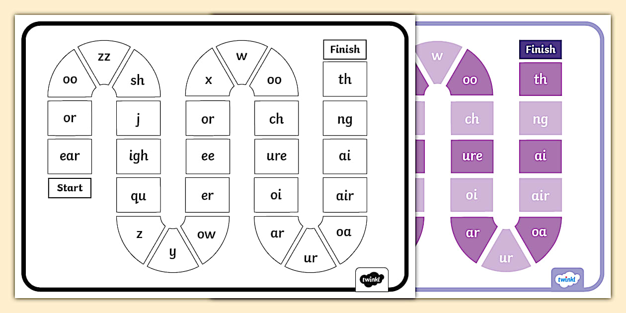 Phase 3 Sounds Game Board (teacher made) - Twinkl