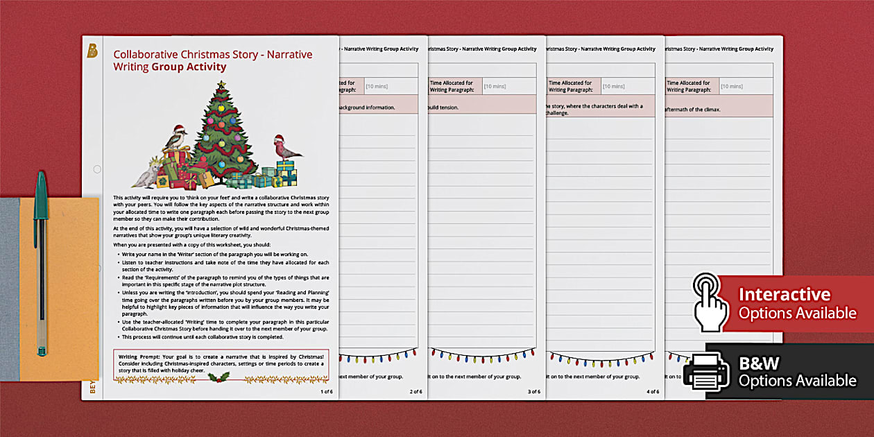 Collaborative Christmas Story-Narrative Writing - Twinkl