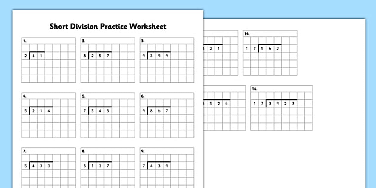 Standard Algorithm - Math Division Worksheets (teacher made)