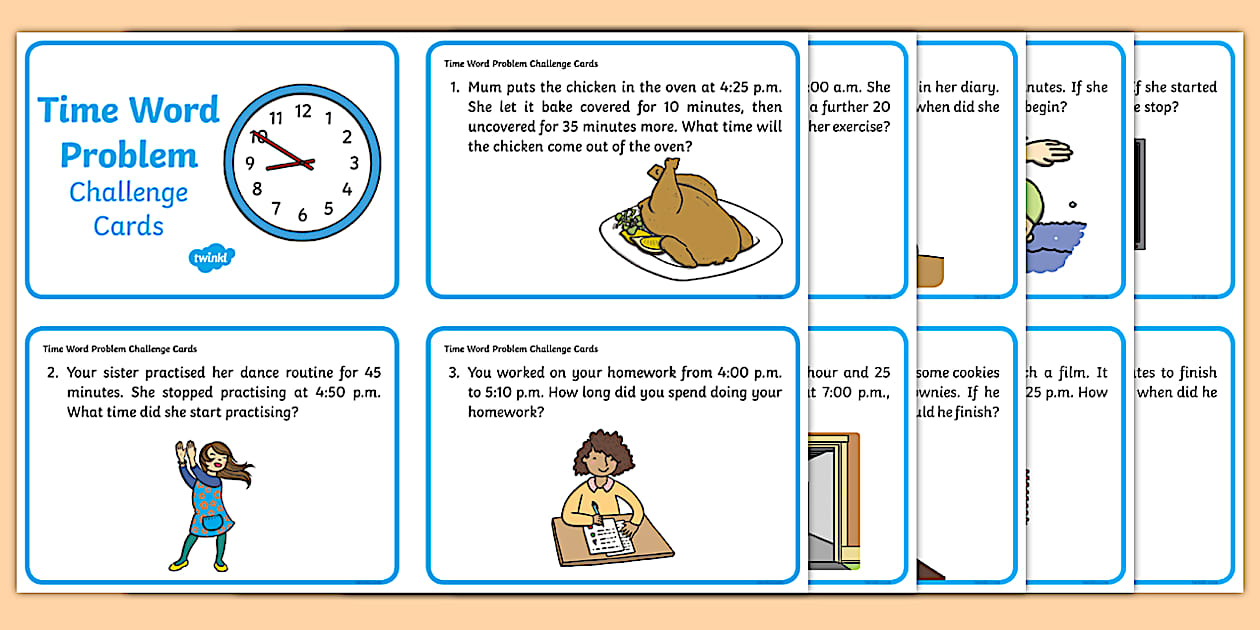 Time Word Problems Cards - KS2 Primary Resources - Twinkl